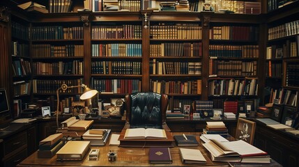 Library full of bookshelf wallpaper