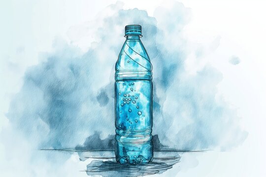 how to draw bottled water