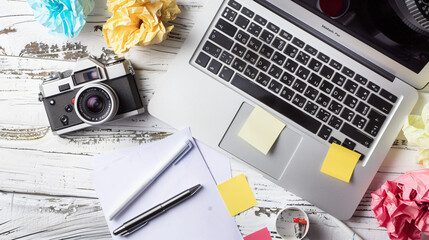 Pen and Crumpled Paper on Computer Keyboard Conceptual Image from Pikwizard