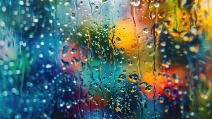 The blurry image captures the atmosphere as rain drops cling to a ...