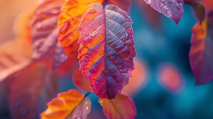 vibrant colors of autumn leaves with a smooth blurred background
