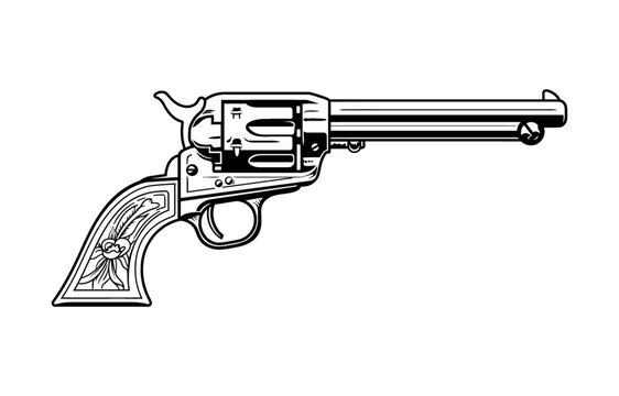 Vintage Revolver Outline