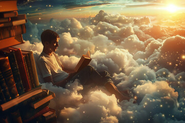 Woman Reading Book in Library for World Book Night Event from Pikwizard