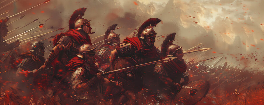 Roman Soldiers In Battle