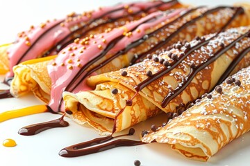 Close-Up of Delicious French Crepe with Powdered Sugar and Fruit ...