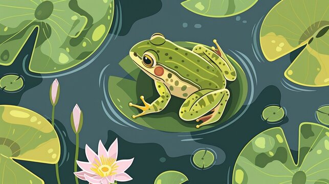 Cartoon Frog Lily Pad Images – Browse 2,325 Stock Photos, Vectors, and ...