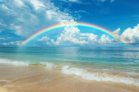 Beautiful Ocean Rainbow Rainbow Beach Stock Photos, Royalty Free