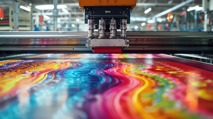 Colorful high-resolution photo of a large format wide-angle vinyl wrap ...