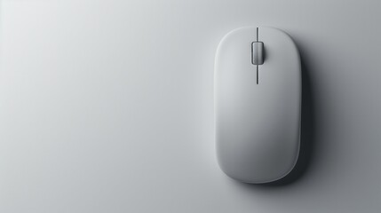 A modern grey computer mouse, enhancing the simplicity of the white ...