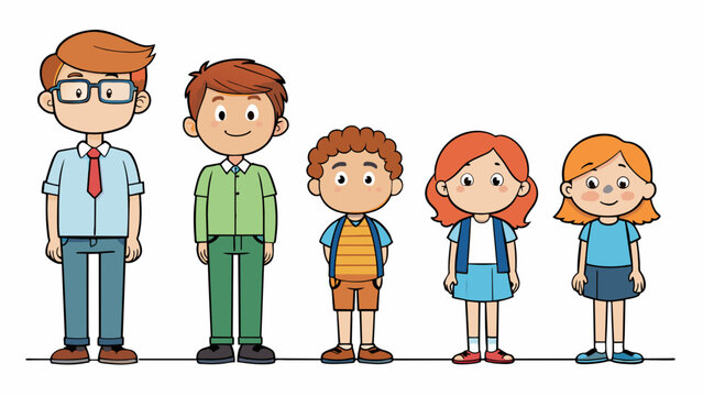 Tall And Short People Cartoon