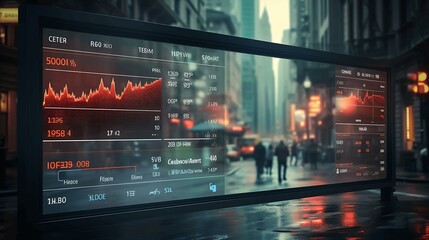 high-resolution displays presenting detailed stock and financial ...