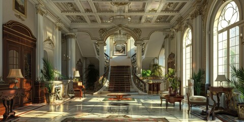 Grand Interior of Historical Government Building with Majestic ...