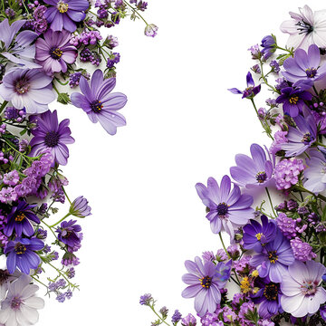 Purple Flower Design Border