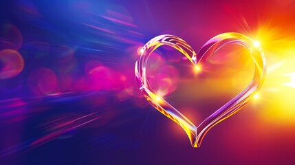 Radiant Heart Glow: A vibrant illustration embodying love, romance, and ...