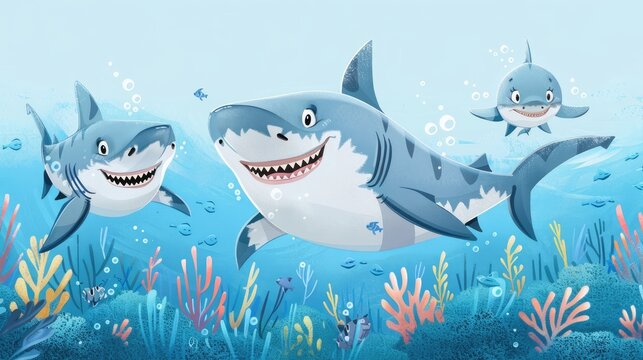 「Cartoon Sharks」の写真素材 | 135,397件の無料イラスト画像 | Adobe Stock