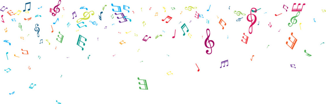 Rainbow Music Notes Border