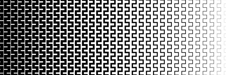 Sewing fabric with horizontal halftone of black square lines design for ...