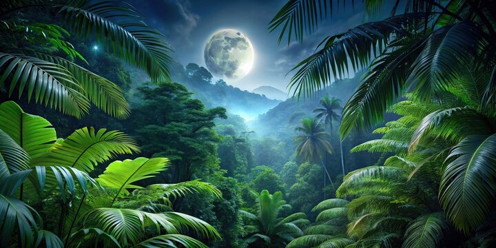 「Tropical Forest Night」の写真素材 | 63,652件の無料イラスト画像 | Adobe Stock