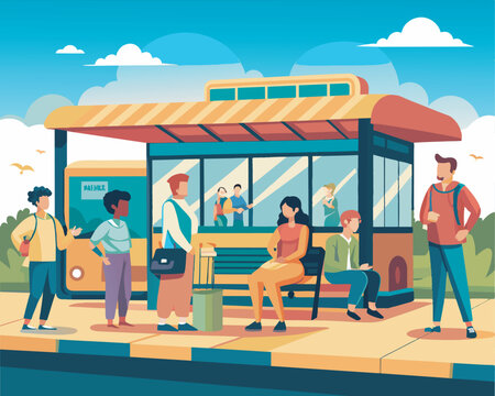 Bus Station Cartoon Images – Browse 6,235 Stock Photos, Vectors, and ...