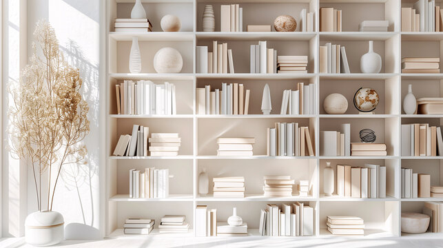 White color bookshelf store