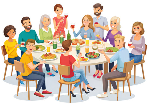 Family Gathering Cartoon Images – Browse 18,956 Stock Photos, Vectors ...