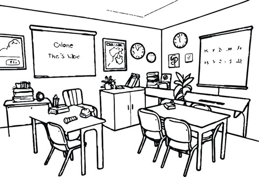 Classroom Clip Art Black And White Teacher Danah Classroom