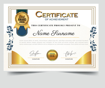 Certificate Design Template Sertifikat Images – Browse 564 Stock Photos ...