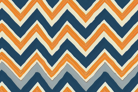 Orange And Blue Chevron Background