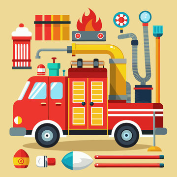 "Fire Engine Vector" Images – Browse 113 Stock Photos, Vectors, and ...