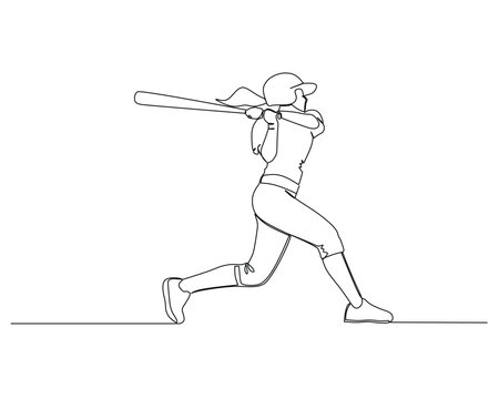 Softball Player Drawing