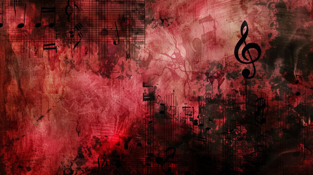 Red Music Notes Wallpaper