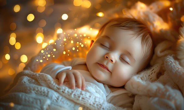 Cute Baby Smiling While Sleeping