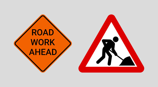 "Road Work Ahead Sign" Images – Browse 514 Stock Photos, Vectors, and ...