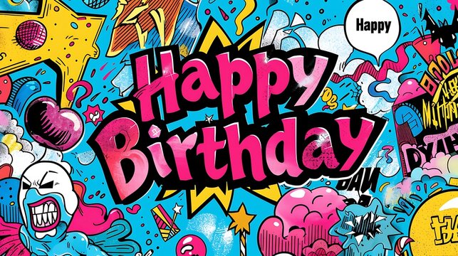 Comic Book Happy Birthday Images – Browse 78,958 Stock Photos, Vectors ...
