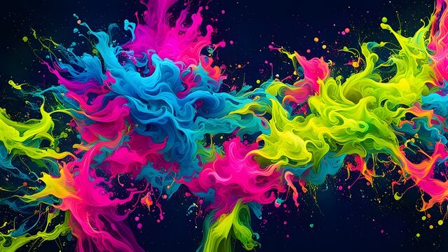 Neon Color Splash Paint