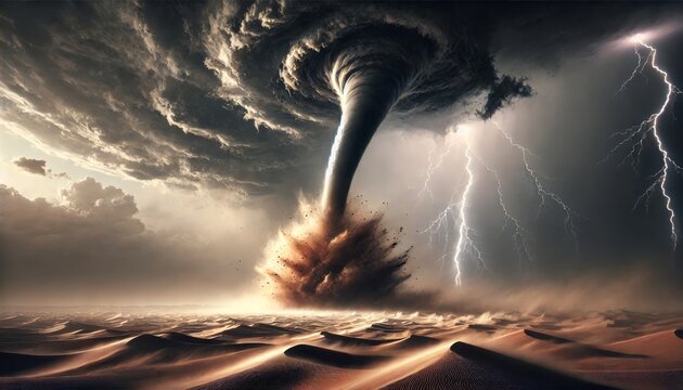 Tornado With Lightning Wallpaper