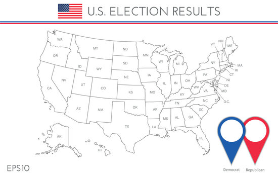 Electoral College Map Images – Browse 652 Stock Photos, Vectors, and ...