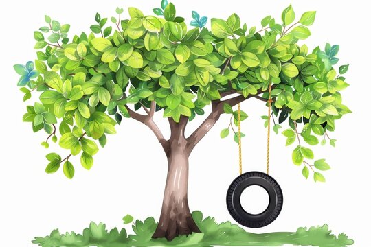 tree swing cartoon