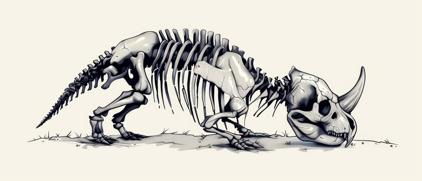 Dinosaur Skeleton Drawing Images – Browse 12,455 Stock Photos, Vectors ...