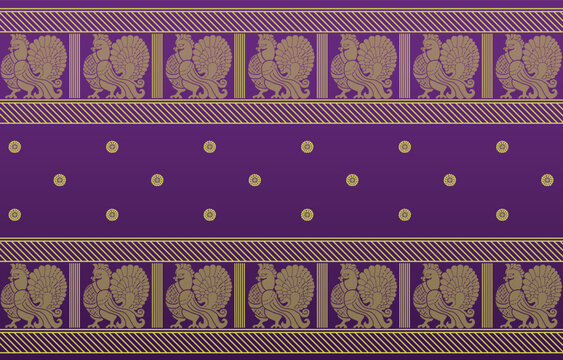 Saree Borders Designs Vector