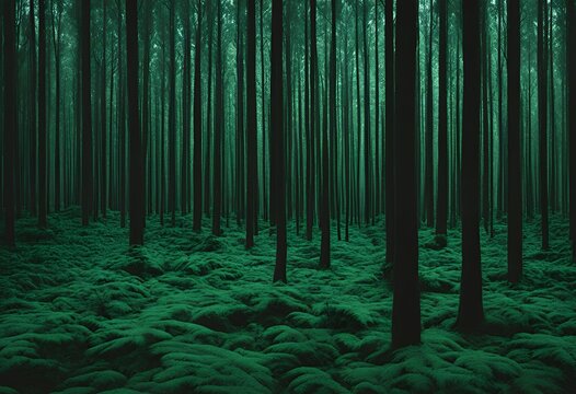 Dark Green Forest Background