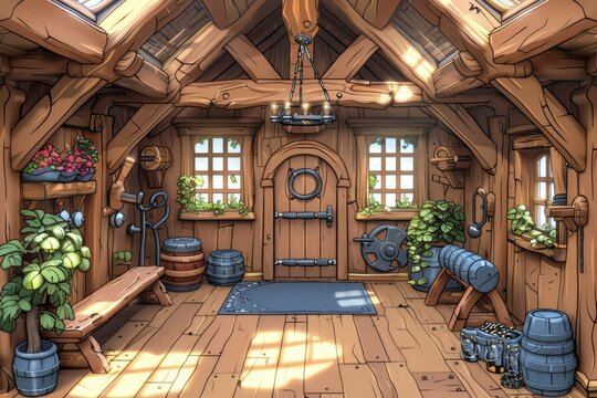 Cartoon Log Cabin Inside Home Channel TV | Beautiful Modern Rustic