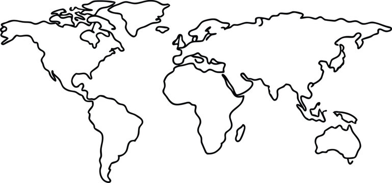 World Map Line Drawing Images – Browse 367,180 Stock Photos, Vectors ...