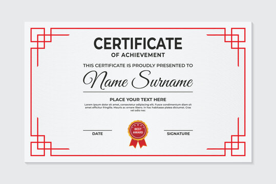 red border certificate