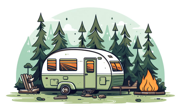 Campeggio In Camper Clipart Camper Clipart Images And Royalty Free