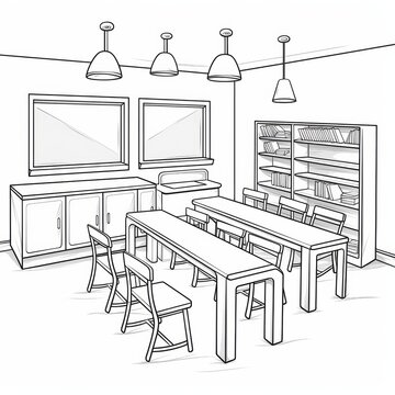 Classroom Black And White Clipart