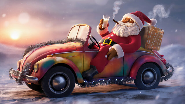 Santa Driving A Car Images – Browse 9,001 Stock Photos, Vectors, and ...
