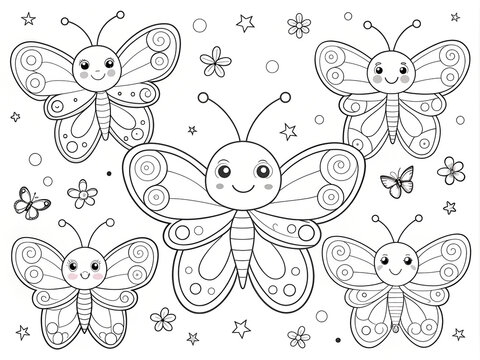 Butterfly Drawing Colorless Images – Browse 1,110 Stock Photos, Vectors ...