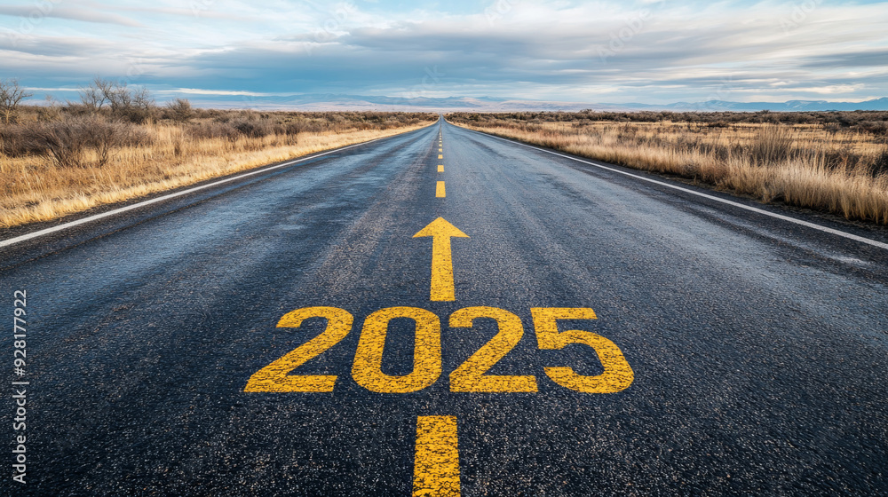 Road to 2025 with an empty road with written 2025 | WallsHeaven | Keitma