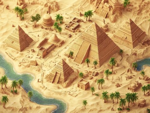 Ancient Egyptian Pyramids Map